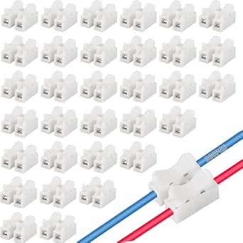 MELIFE 100PCS Push Quick Wire Cable Connector, 10A 220V 2 Pin Spring ...