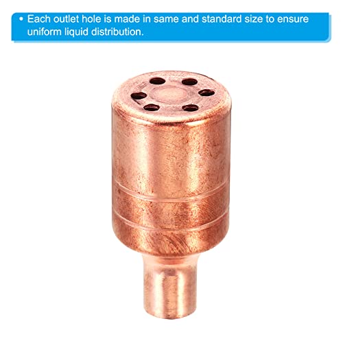 PATIKIL Copper Refrigerant Distributor, 2 Pack 1/8 x 3/8 Inch 6 Hole ...