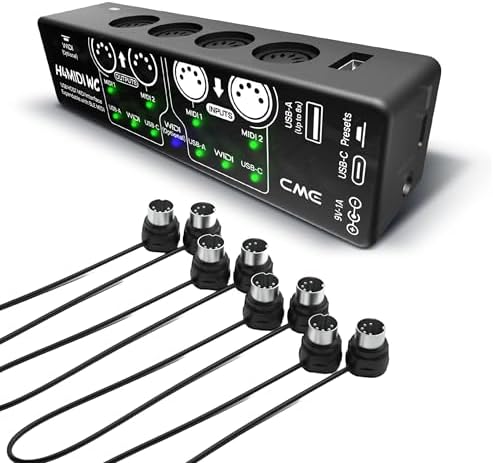 Amazon.com: CME H4MIDI WC + 4-Pack 1-FT MIDI Cables - USB Host MIDI ...