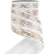 Amazon.com: HUIHUANG Christmas Ribbon White Faux Fur Wired Ribbon with ...