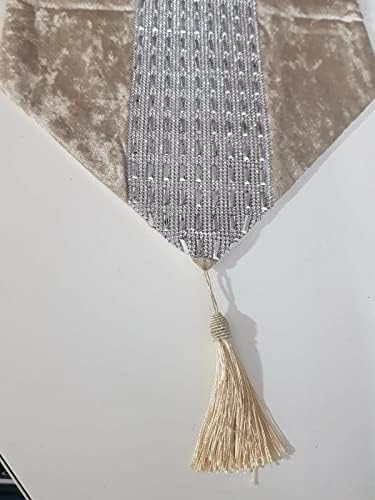 Emma Barclay Eclat - Diamante Table Runner in Mink - 13x72 (33x183cm ...