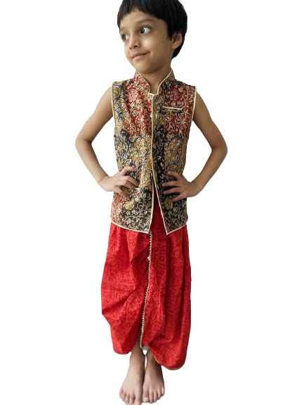 Buy Boys Kalamkari Bandi & Baagh Print Dhoti (8-9 Years) at Amazon.in