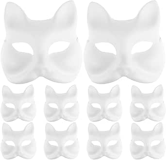 Amazon.com: MAELSTROM 10Pcs Fox Masks Therian Mask with Strap Blank Fox ...