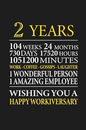2nd Year Work Anniversary Notebook: Team Members, Staffs Employee ...