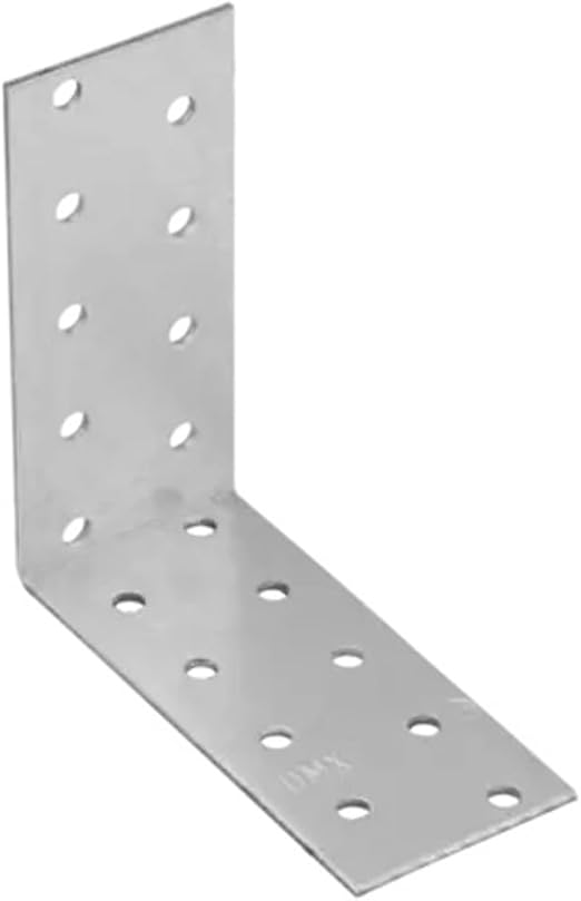 90mm x 90mm x 40mm Galvanised Perforated Angle Plate Bracket Connector ...