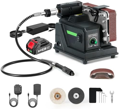 Avhrit Mini Belt Sander, Electric Belt Grinder with AC/DC Battery, 7 ...