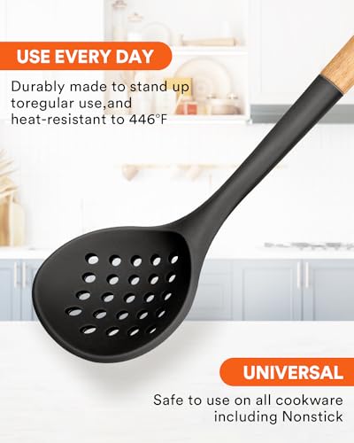 Snapklik.com : Kitchen Ladle Strainer, Large Slotted Spoon