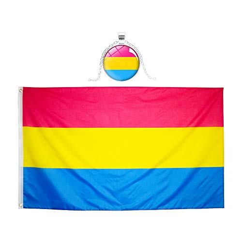 Eugenys Pansexual Flag 3 x 5 Ft - Free Pan Pide Flag Necklace Included ...