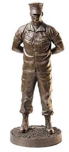 US Marine Parade Rest - Bronze over Resin 7" Military Statue Khaki Army ...