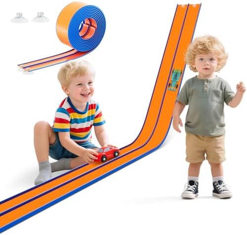 Amazon.com: 15 Ft Flexible Race Track for Kids – Portable Car Race ...