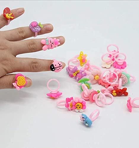 Glamifirsto Girls Kids Cartoon Pretend Play Toy Fancy Finger Rings for ...
