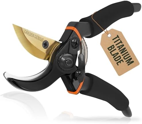 Amazon.com : Heavy Duty Bypass Pruning Shears – Premium Titanium Coated ...