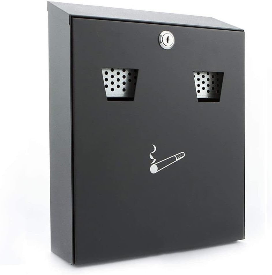 Ash bin Ashtray lockable Outside steel Smoking Wall Mounted Box Tray ...