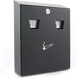 Ash bin Ashtray lockable Outside steel Smoking Wall Mounted Box Tray ...