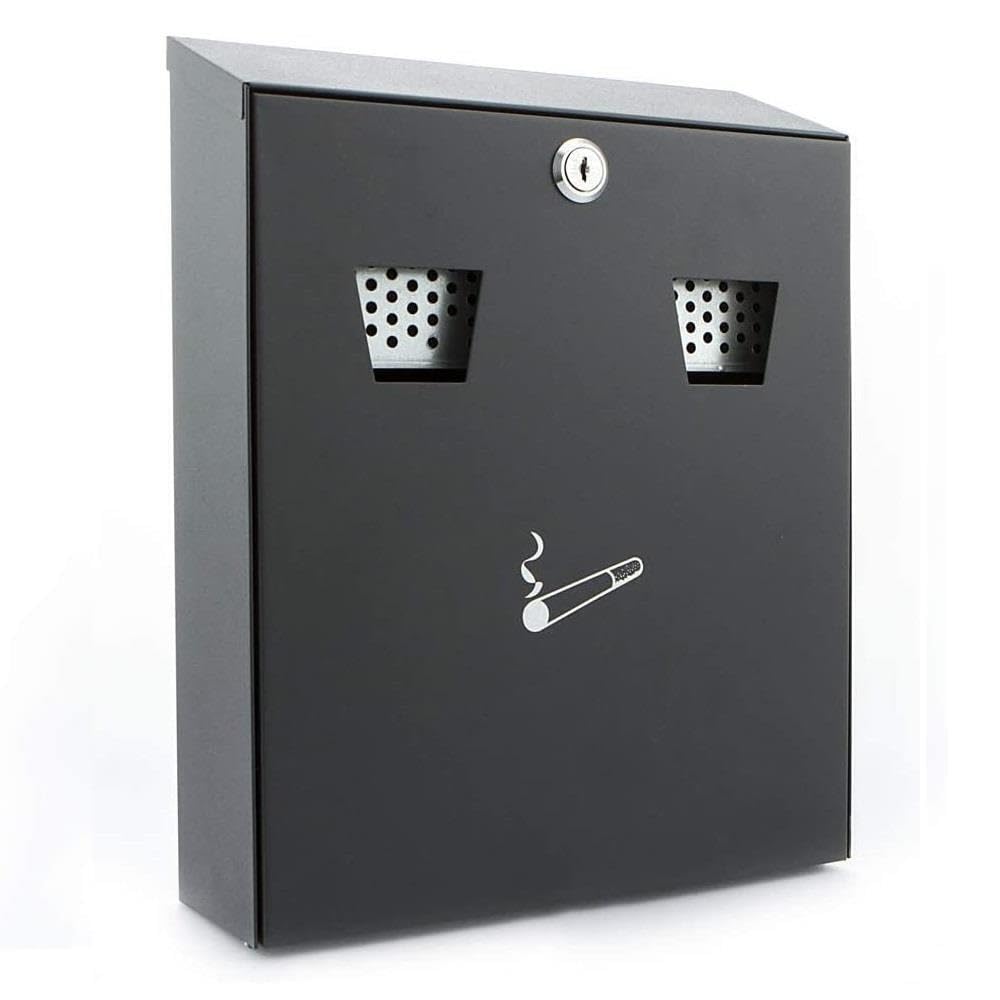 Ash bin Ashtray lockable Outside steel Smoking Wall Mounted Box Tray ...