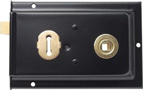 Rim Deadlock Surface Mounted Lock 106 x 83mm Black : Amazon.co.uk: DIY ...