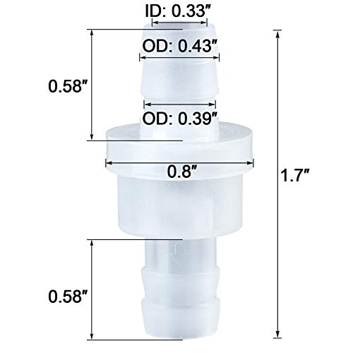 Snapklik.com : 3/8 Inch 10mm Check Valve, 4pcs PVDF ABS Plug-in One-Way ...