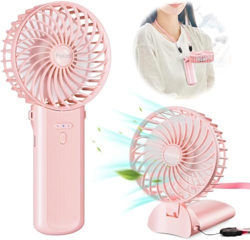 Amazon.co.jp: Psecici Portable Fan, Handheld, Rechargeable, USB, Small ...