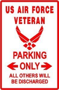 USAF VETERAN PARKING sign air force vet : Amazon.ca: Home