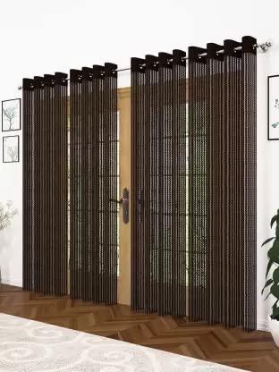 Buy Skkalra Polyester Fancy Transparent Sheer Tissue Net Door Curtain ...
