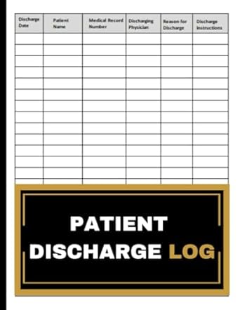 Patient Discharge Log: Patient Discharge Record Book, 120 Page : SI ZIN ...