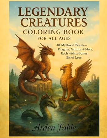 Amazon.com: Legendary Creatures Coloring Book for All Ages: 40 Mythical ...