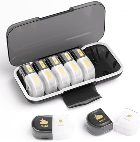 Amazon.com: AUVON Canvas Bag XL Weekly Pill Organizer 2 Times a Day ...