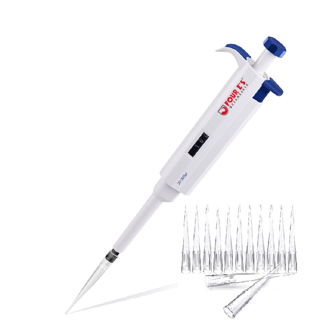 Buy 20-200μl Micropipette with 300 Universal Pipette Tips, Four E'S ...