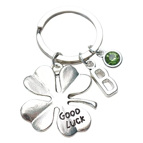 Good Luck Personalised Keyring - Four Leaf Clover Gift. Leaving Gift ...