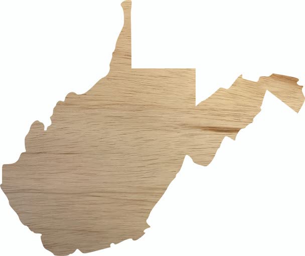 Amazon.com: West Virginia Wooden State 6" Cutout, Unfinished Real Wood ...