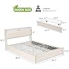 Amazon.com: Queen Bed Frame with Faux Leather Upholstery, 4 Storage ...