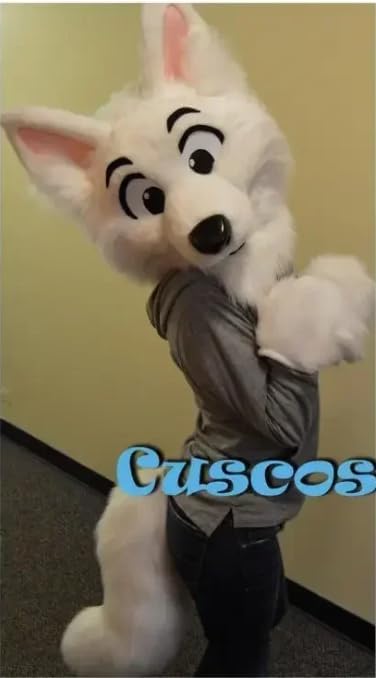Amazon.com: PROPSCOS Husky Fursuit Head Tail Gloves Suit Mascot Costume ...
