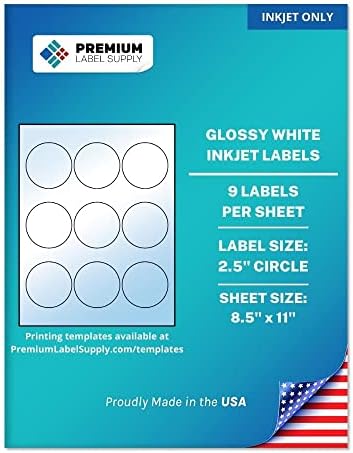 Amazon.com : Premium Label Supply Glossy White Sticker Round Labels – 2 ...