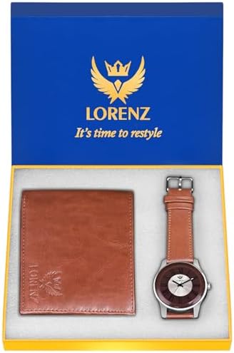 Men's Gift Combo Set - Brown Analog Watch & Brown PU Leather Wallet ...