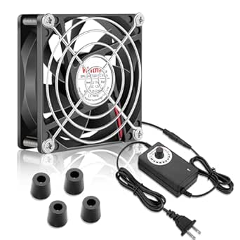 Wathai 80mm Small Computer Cooling Fan with AC Plug, 110V 120V 220V ...