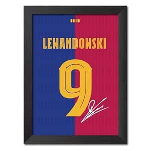 TenorArts Robert Lewandowski Poster Frame Barcelona Jersey Laminated ...
