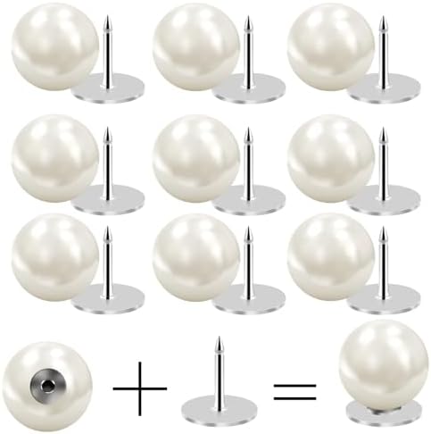 10 Sets Pearl Buttons No Sew Easy Brooch Button Removable Reusable for ...