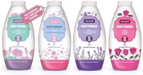New Nuage Talc Free Body Powder 250g x 4 Pack – Fresh Lavender, Rose ...