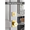goldenwarm Gold Exterior Door Knob with Deadbolt, Square Contemporary ...