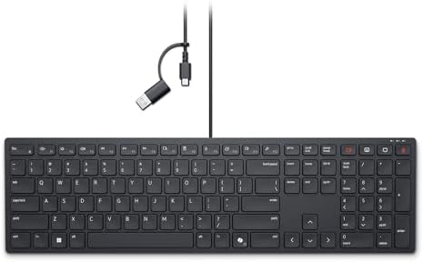 Amazon.com: Dell KB525C Wired Collaboration Keyboard - USB-C & USB-A ...