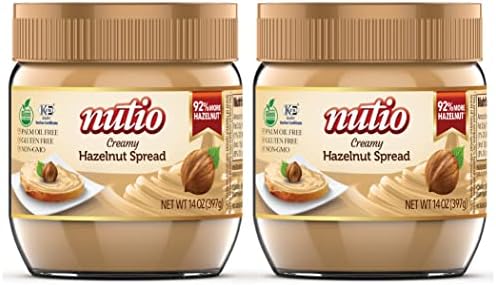 Amazon.com : Nutio Creamy Hazelnut Spread - 92% More Hazelnut, 37% Less ...