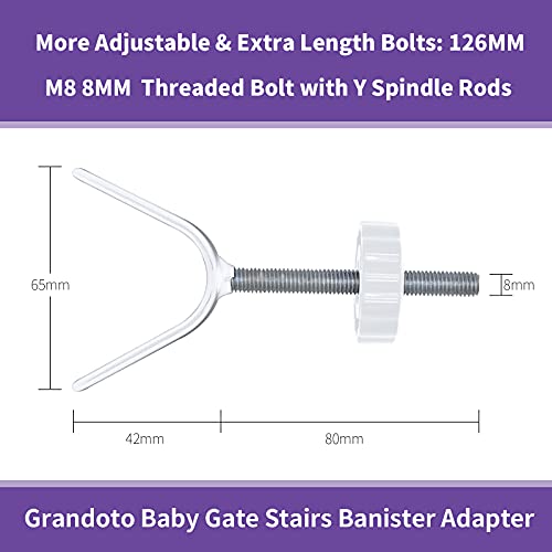 Buy Baby Gate Stairs Banister Adapter-GRANDOTO Stair Y Threaded Spindle ...
