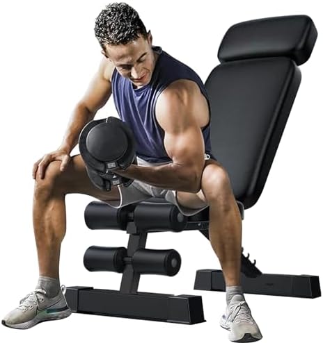 TDOO 6 Position Adjustable Weight Bench, Foldable Incline Decline ...
