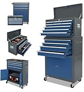 Tool Chest 13-Drawer with Double Door Handle,2 in 1 Detachable Rolling ...