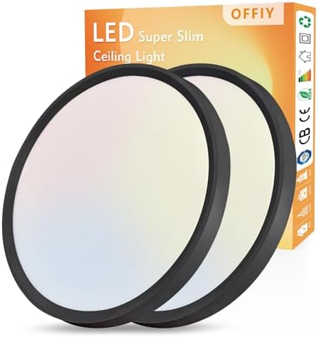 OFFIY 2PK 15.8 Inch Led Ceiling Light Flush Mount, 32W, 3480LM, 3000K ...