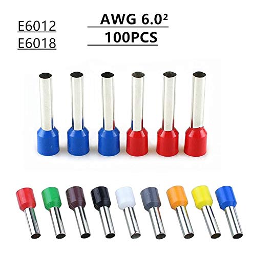 Onvas 100pcs E6012 E6018 Insulated Ferrules Terminal Block Cord End ...