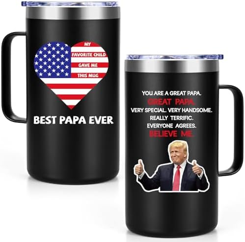 Amazon.com: Aletege Trump Great Papa Steel Insulated Coffee Mug, Funny ...