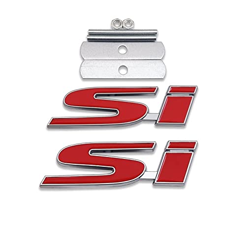 1x Chrome Metal Si Logo Car Front Grille Emblem + 1x 3D - Want It All