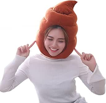 Novelty Cute Poop Hat Women Men Soft Warm Plush Hat Funny Poop Costume Hats Carnival Head Cover ...