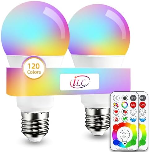 ILC LED Color Changing Light Bulb, 120 Colors, 5700K Daylight White, 70 ...